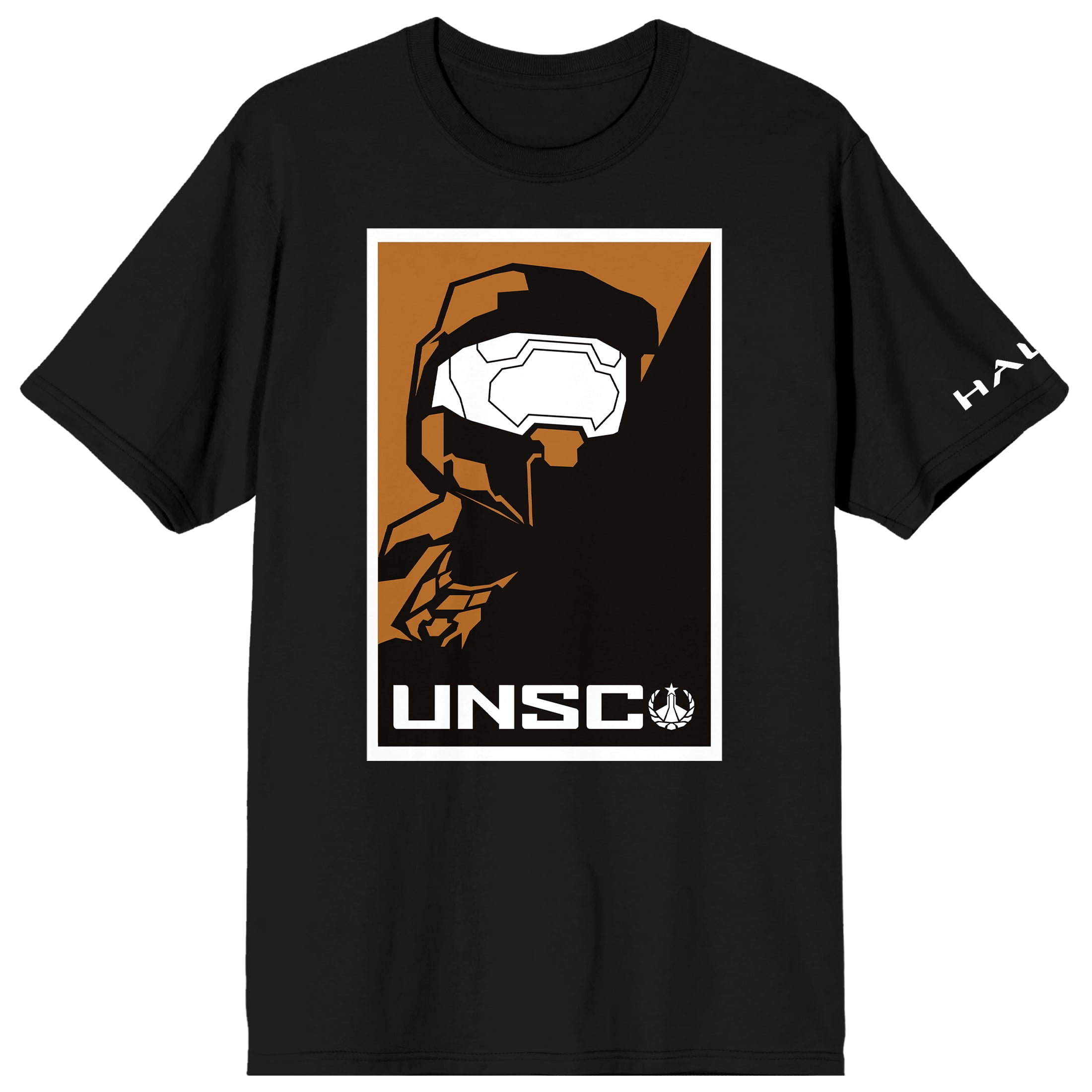 Halo Infinite UNSC Soldier Poster Art Crew Neck Short Sleeve Black Men's T-shirt-Medium ...