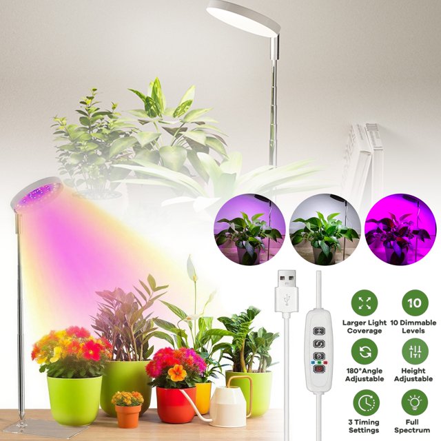 Halo LED Grow Light for Indoor Plants, Full Spectrum with Auto Timer ...