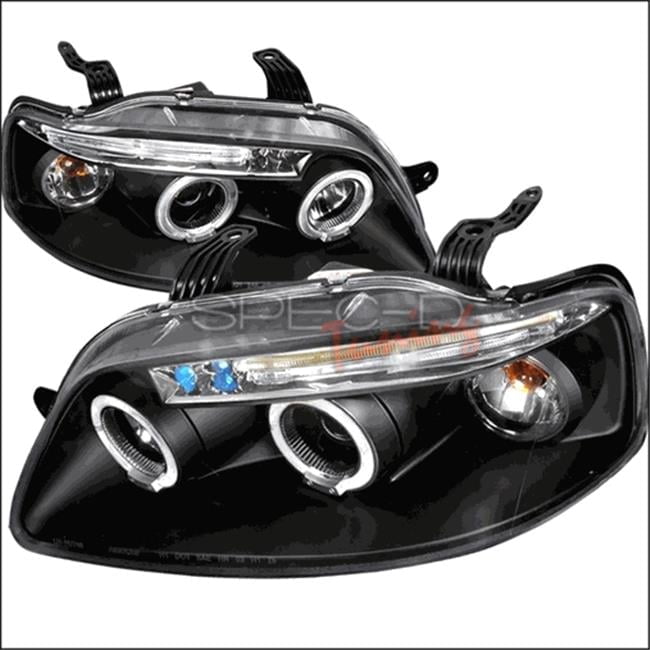 Halo LED Projector Headlights for 04 to 08 Chevrolet Aveo, Black - 10 x ...