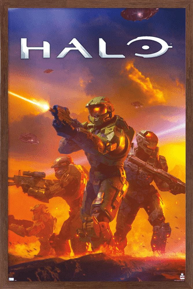 Halo - Master Chief Battle Wall Poster, 22.375" x 34", Framed - Walmart.com