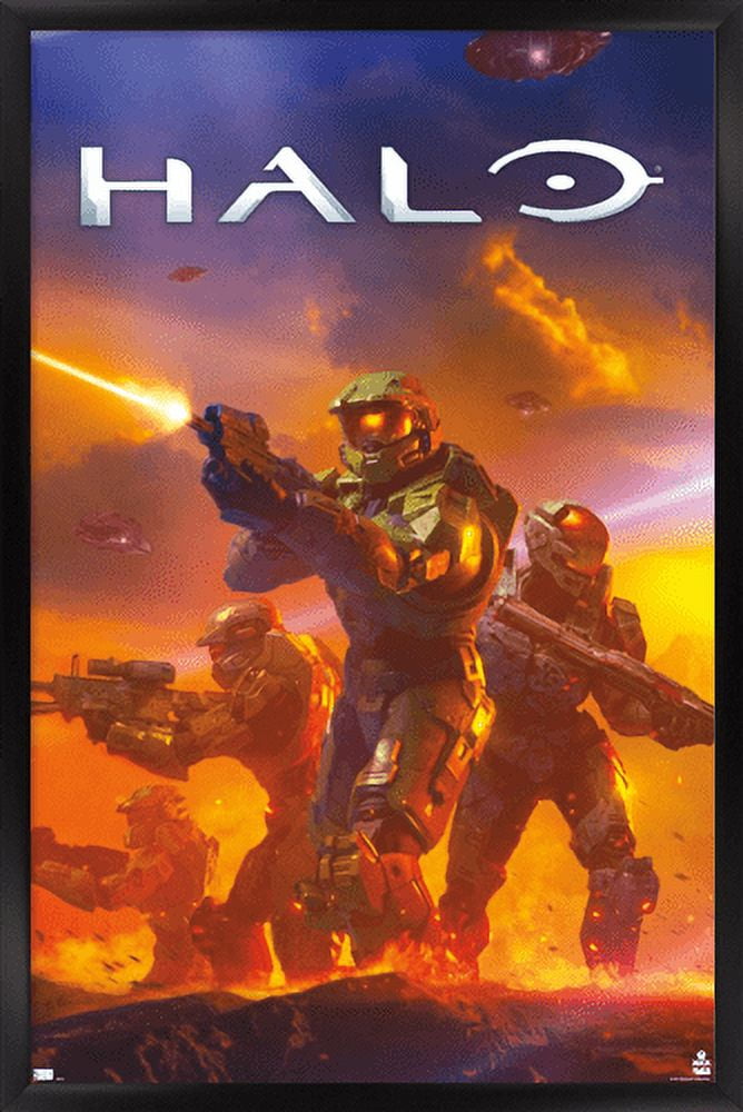 Halo - Master Chief Battle Wall Poster, 22.375" x 34", Framed - Walmart.com