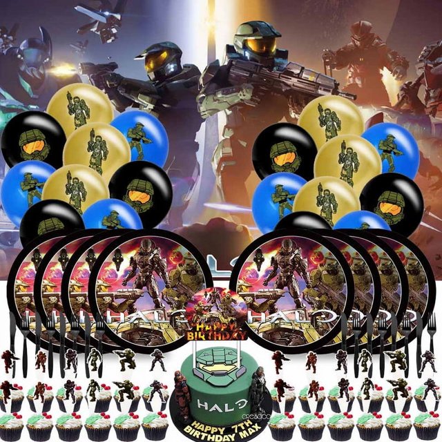 Halo Master Chief Party Supplies Plates Decorations Birthday Cake ...