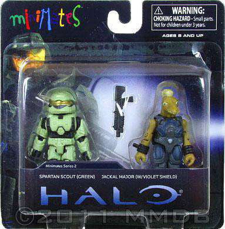 Halo Minimates Spartan Scout (Green) & Jackal Major (with Violet Shield ...
