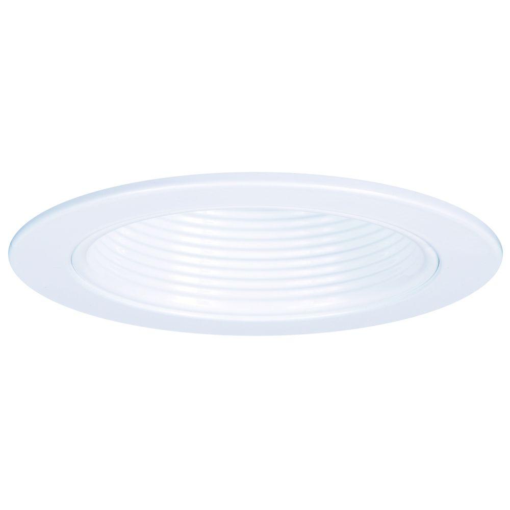 Halo RE-4001WB Trim Series Plastic Step Baffle w/ Trim Ring, White, 4 ...