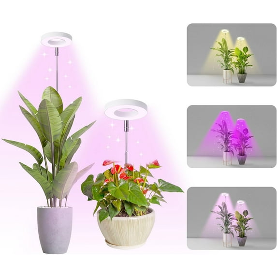 Halo Ring Grow Lights for Small Indoor Plants, Red+Blue+Yellow Light ...