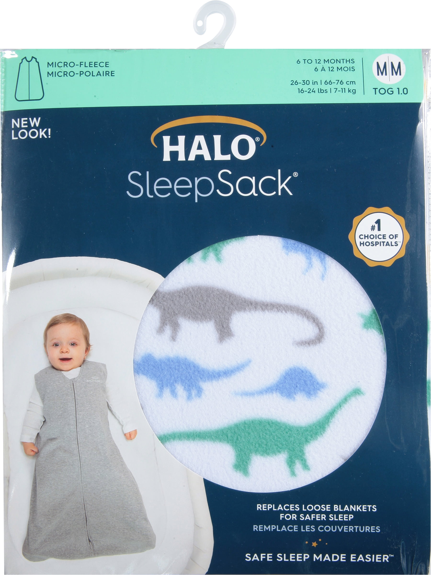 Halo SleepSack 6 to 12 Months Dinos Print Fleece Wearable Blanket ...
