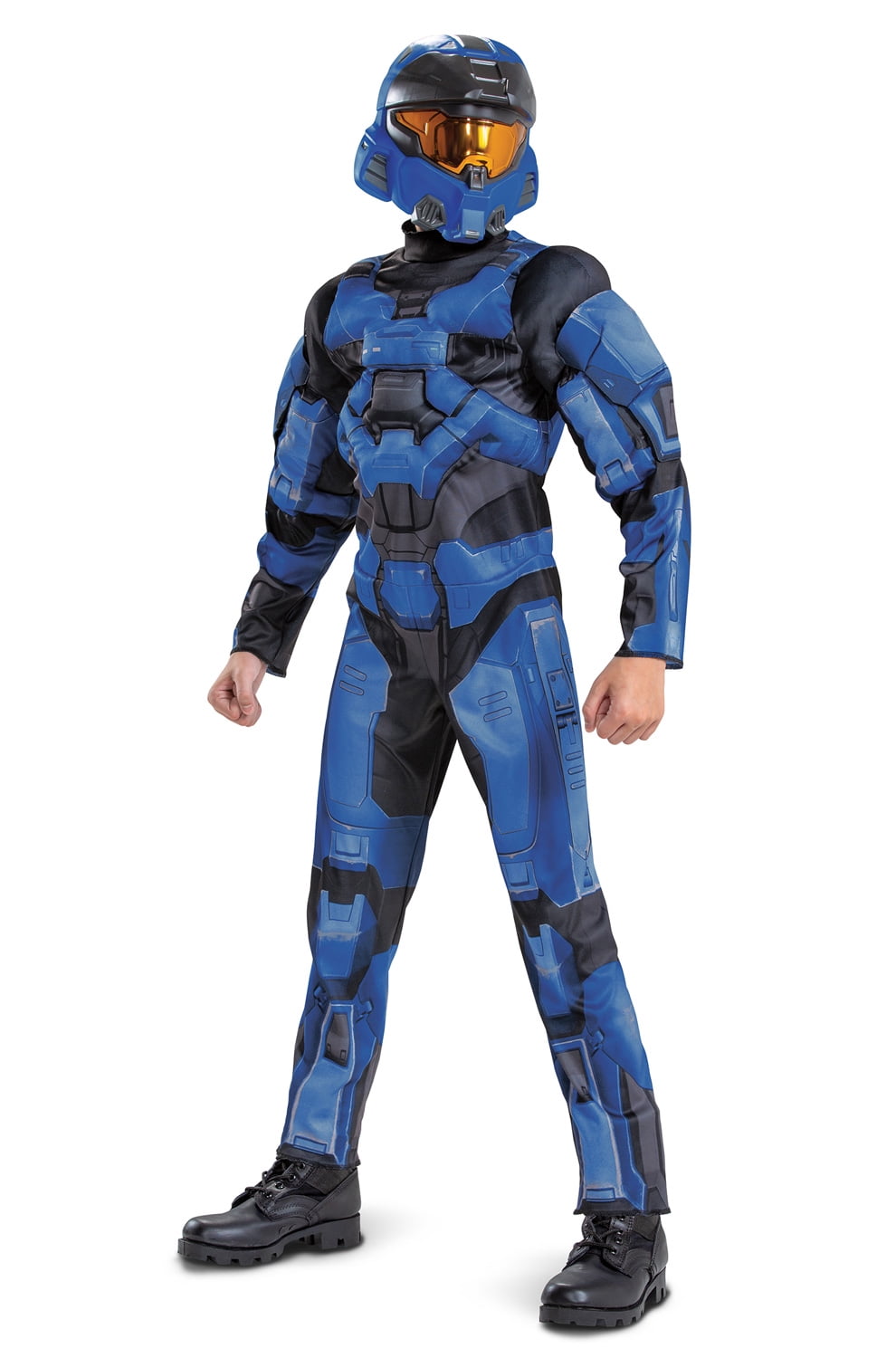 Halo Spartan 2 Blue Classic Muscle Costume for Boys with Muscle Torso ...