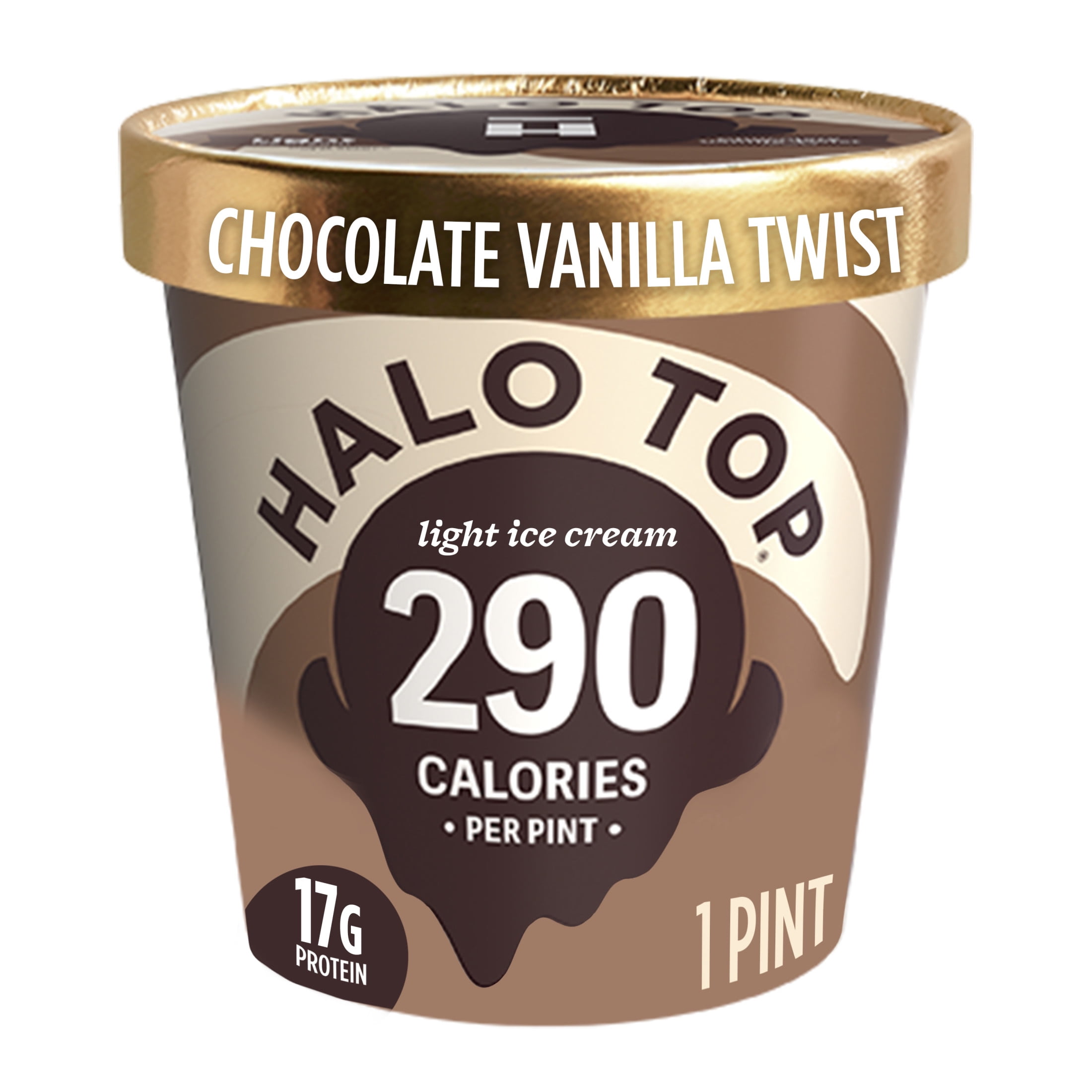 Halo Top Chocolate Vanilla Twist Light Ice Cream, With A Good Source of ...