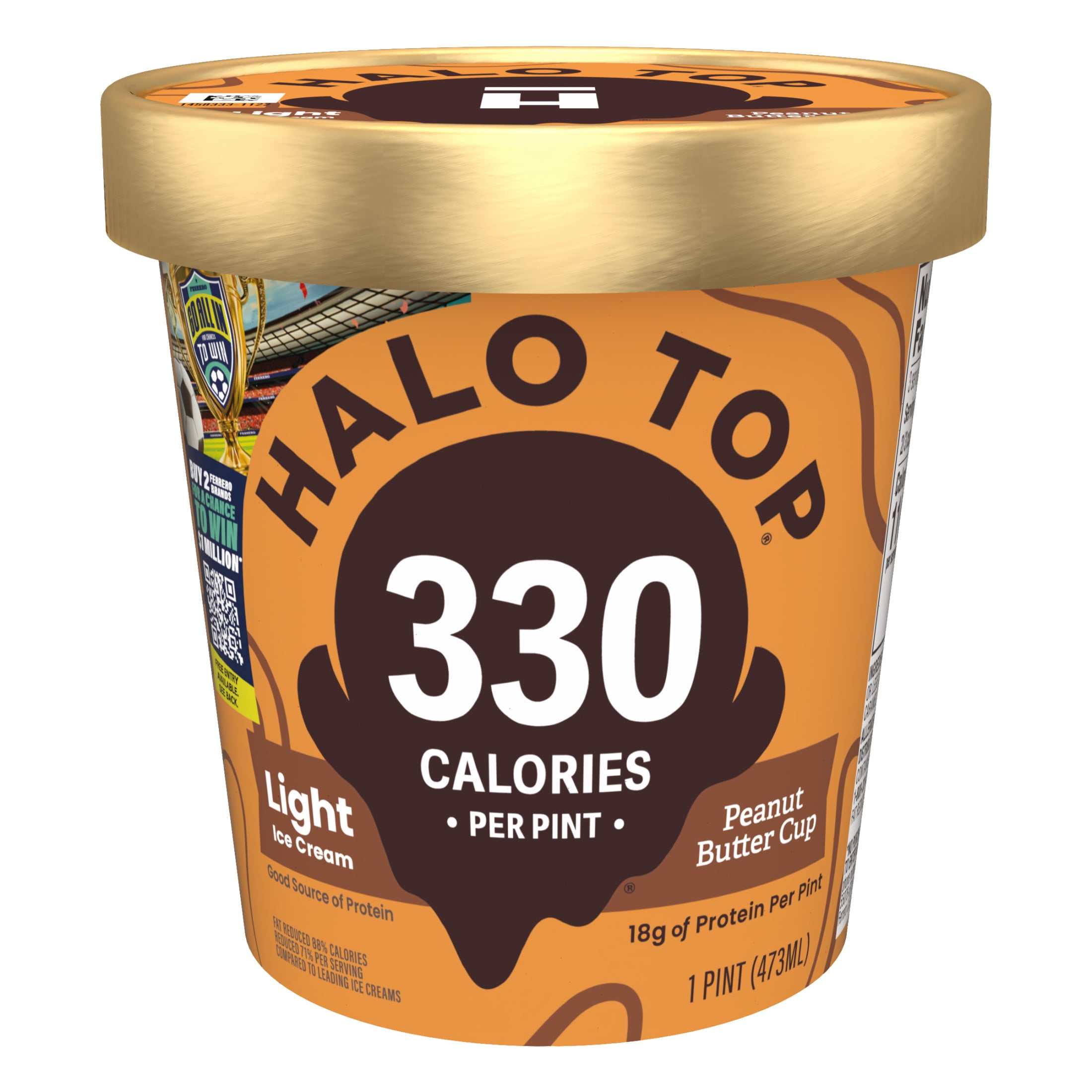 Halo Top Peanut Butter Cup Light Ice Cream, 16 fl oz Pint - Walmart.com