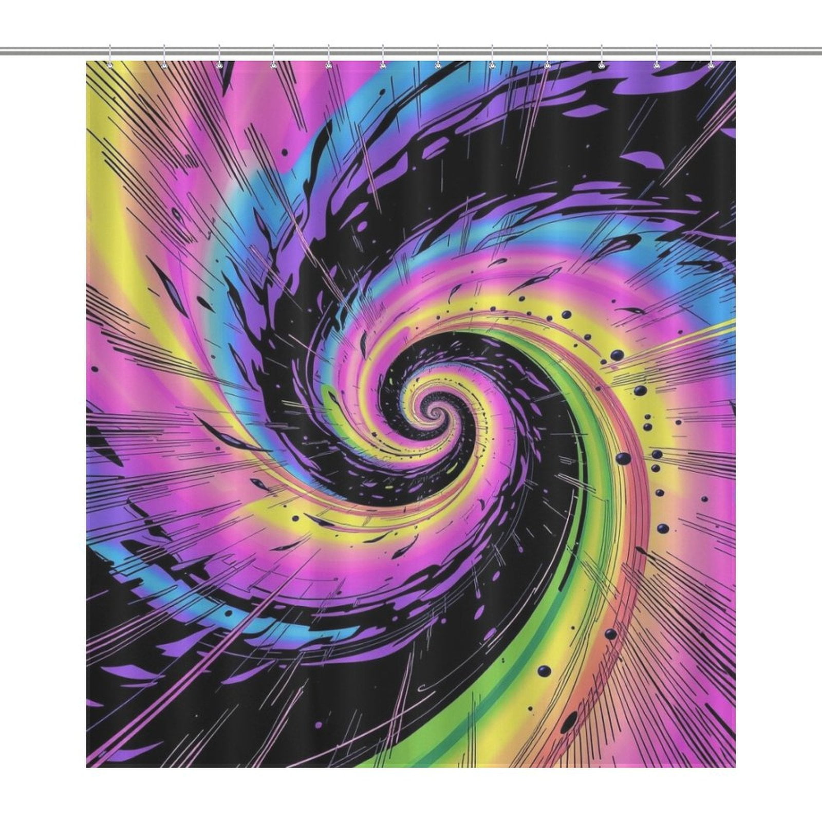 Halo Vortex 3D Print Shower Curtain Polyester Bath Curtains With Hooks ...