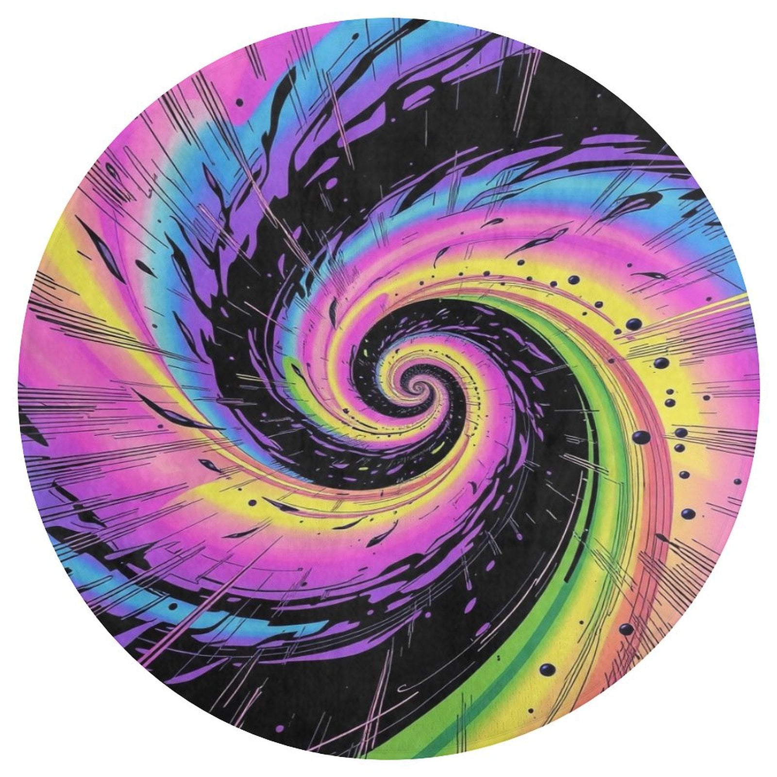 Halo Vortex Round Area Rug Floor Carpets Washable Indoor Floor Area Mat ...