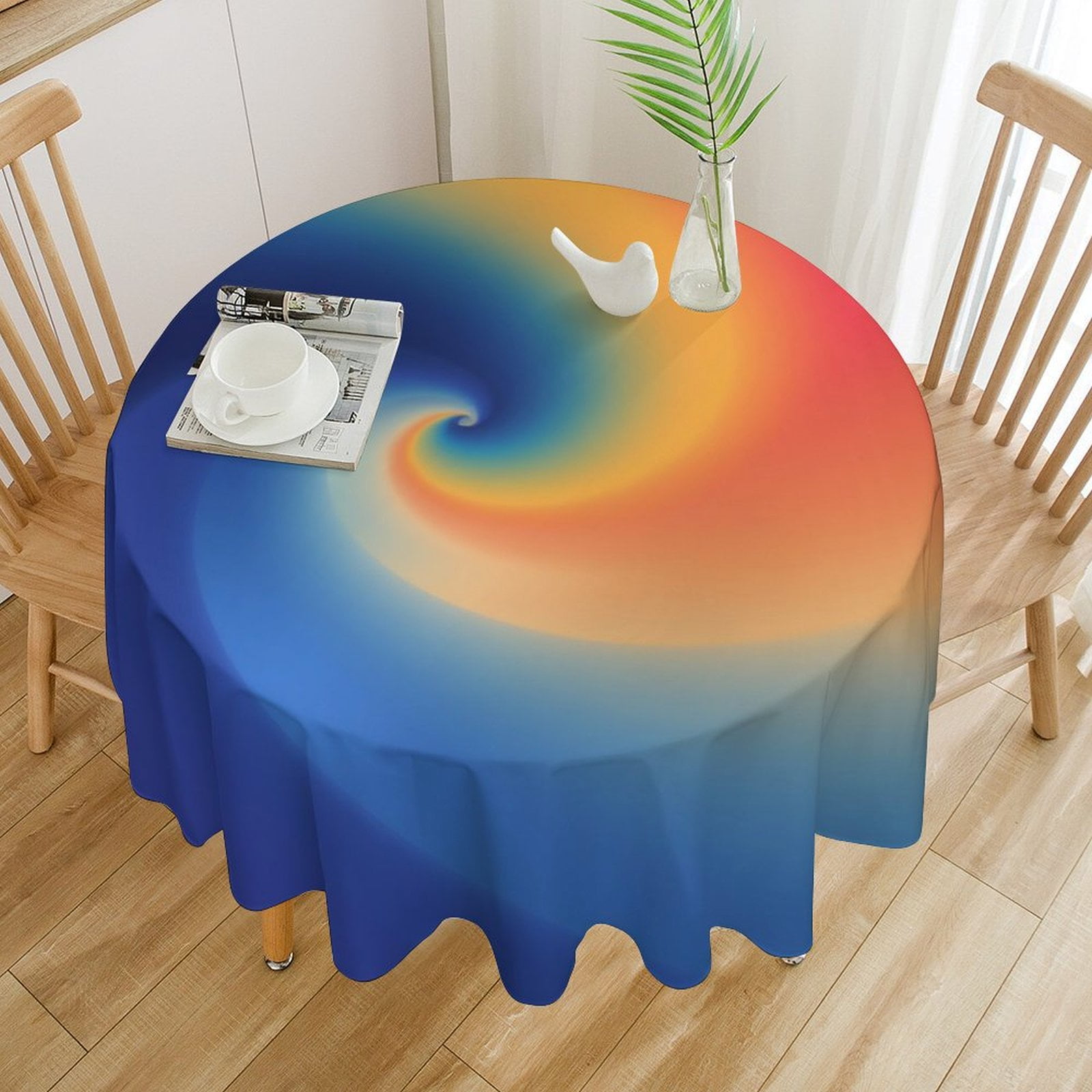 Halo Vortex Round Polyester Tablelcoth Circular Table Cover,Multi-purpose Backyard Barbecue ...
