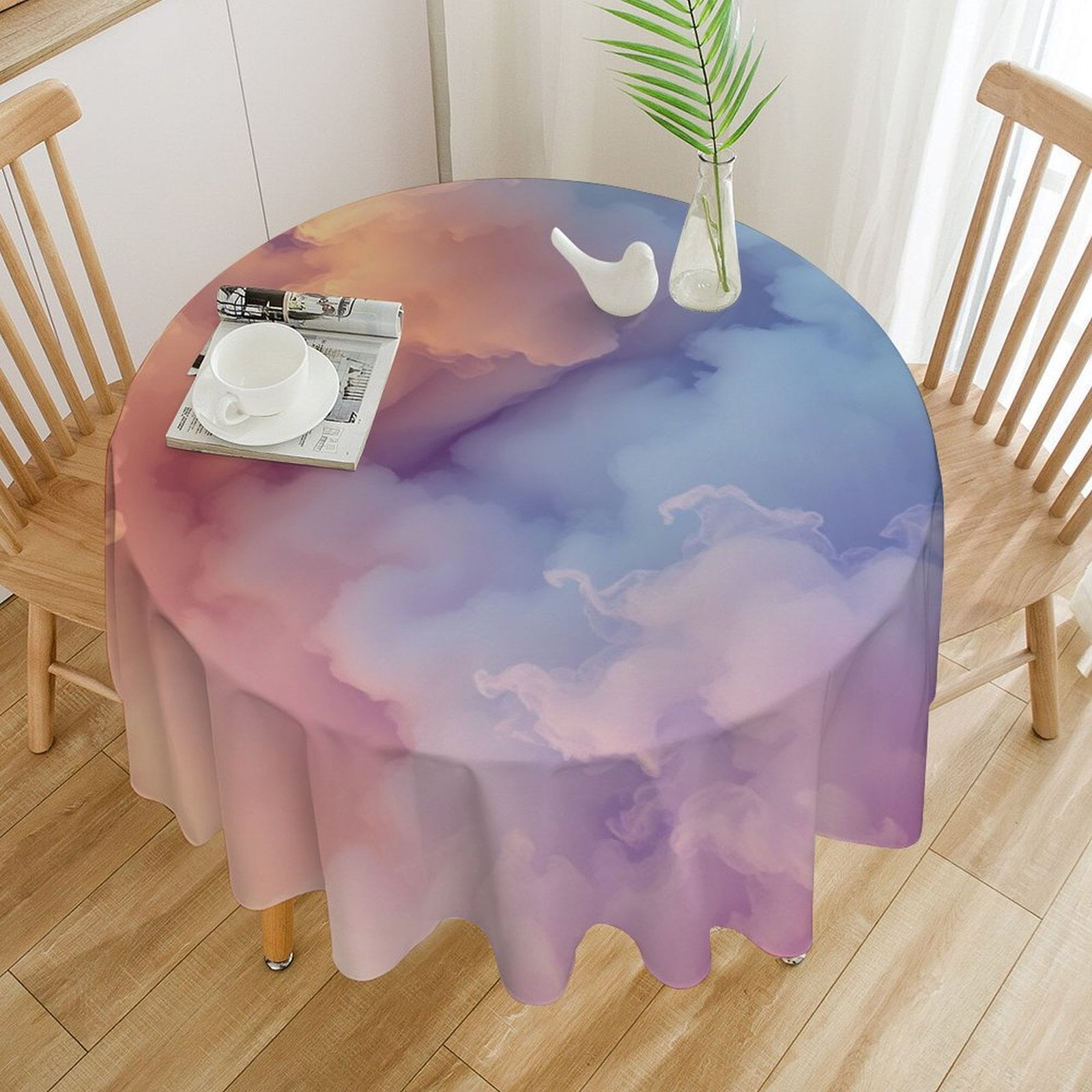Halo Vortex Round Polyester Tablelcoth Circular Table Cover,Multi ...