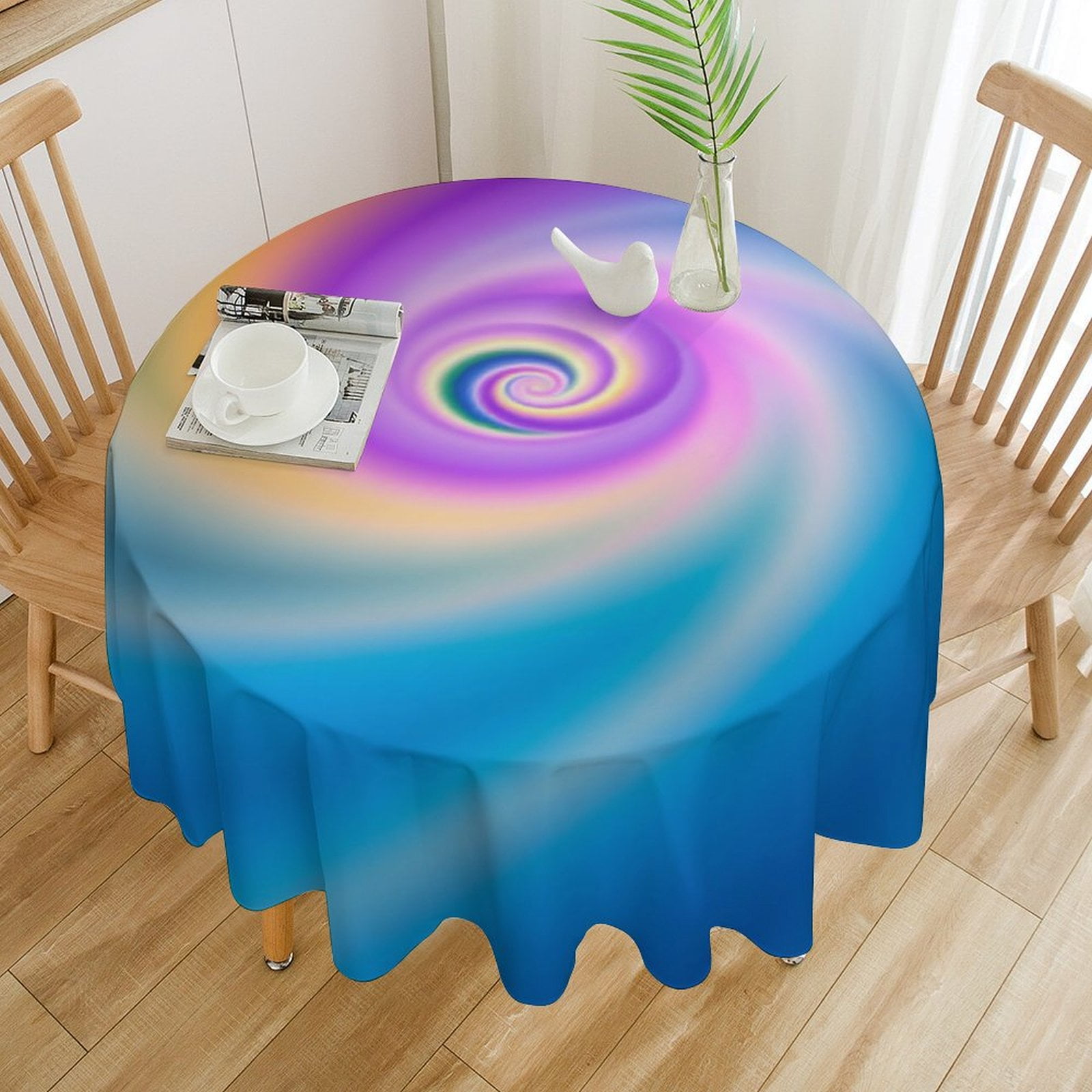 Halo Vortex Round Polyester Tablelcoth Circular Table Cover,Multi-purpose Backyard Barbecue ...