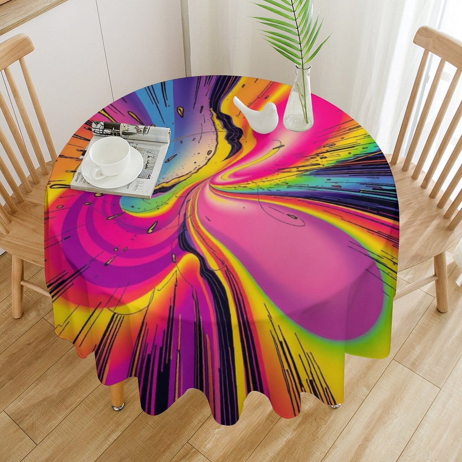 Halo Vortex Table Cloth Round PVC Wedding Kitchen Dining Desk Table ...