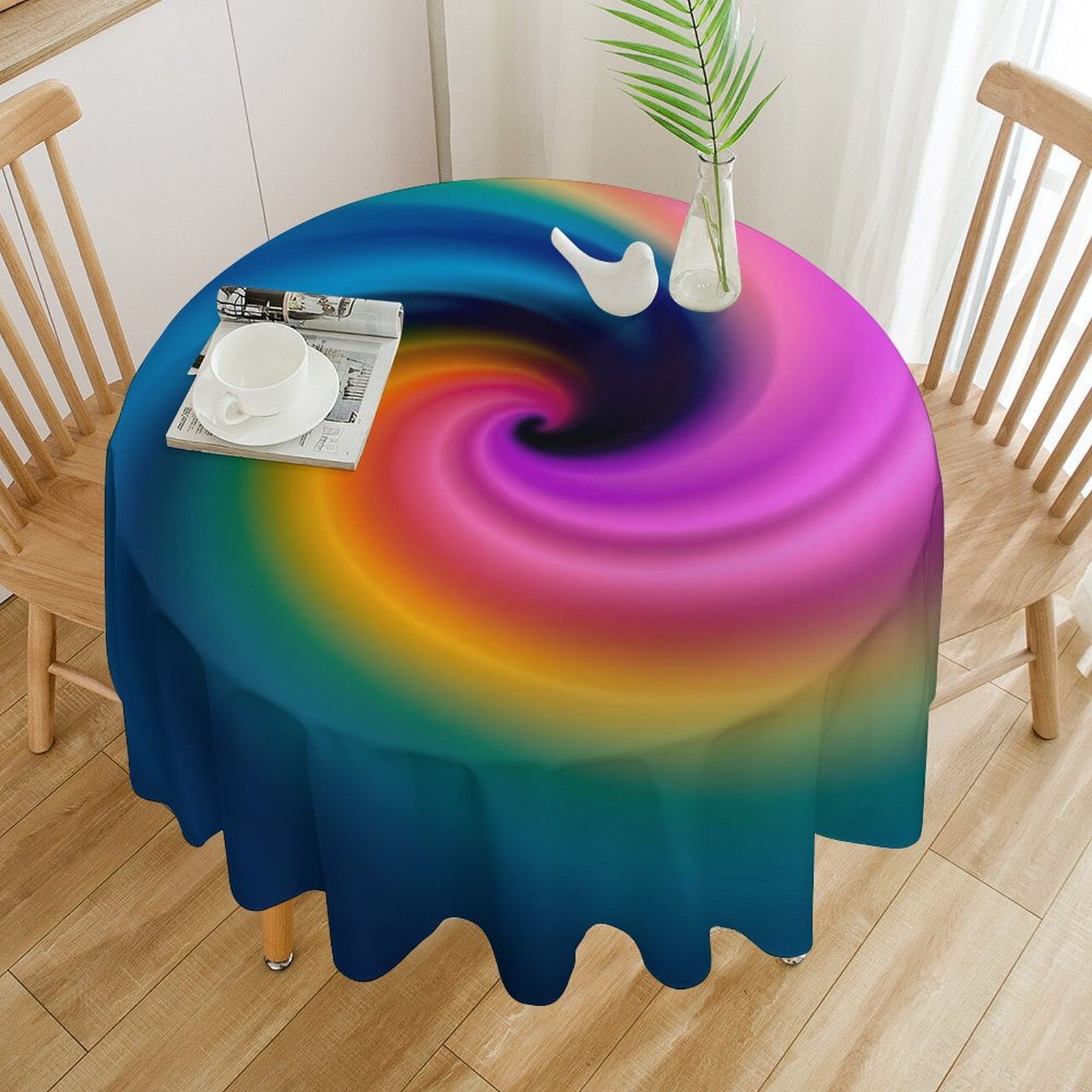 Halo Vortex Table Cloth Round PVC Wedding Kitchen Dining Desk Table Cover Coat - Walmart.com