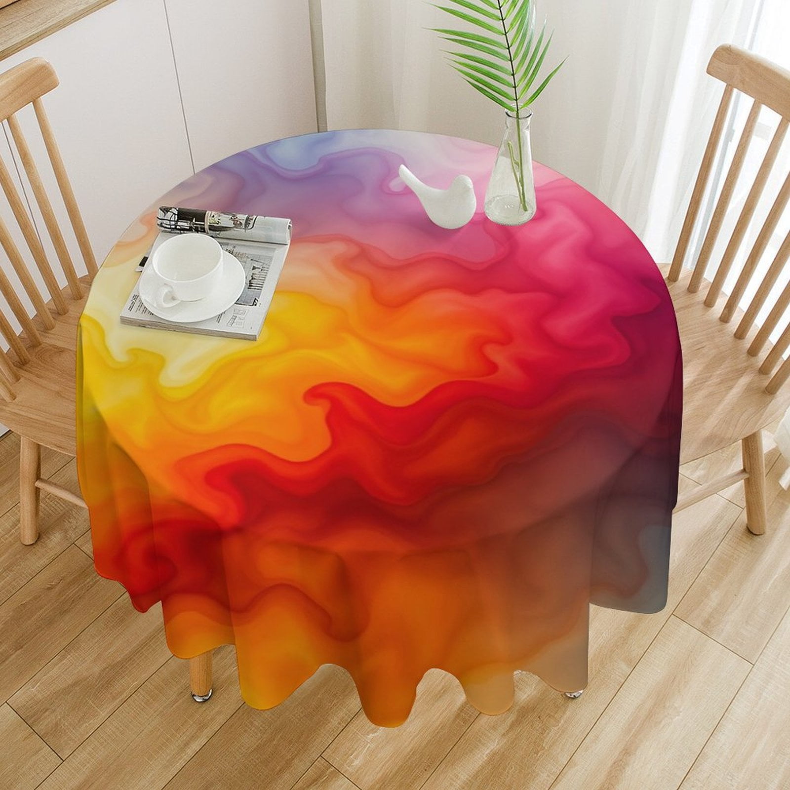 Halo Vortex Table Cloth Round PVC Wedding Kitchen Dining Desk Table ...