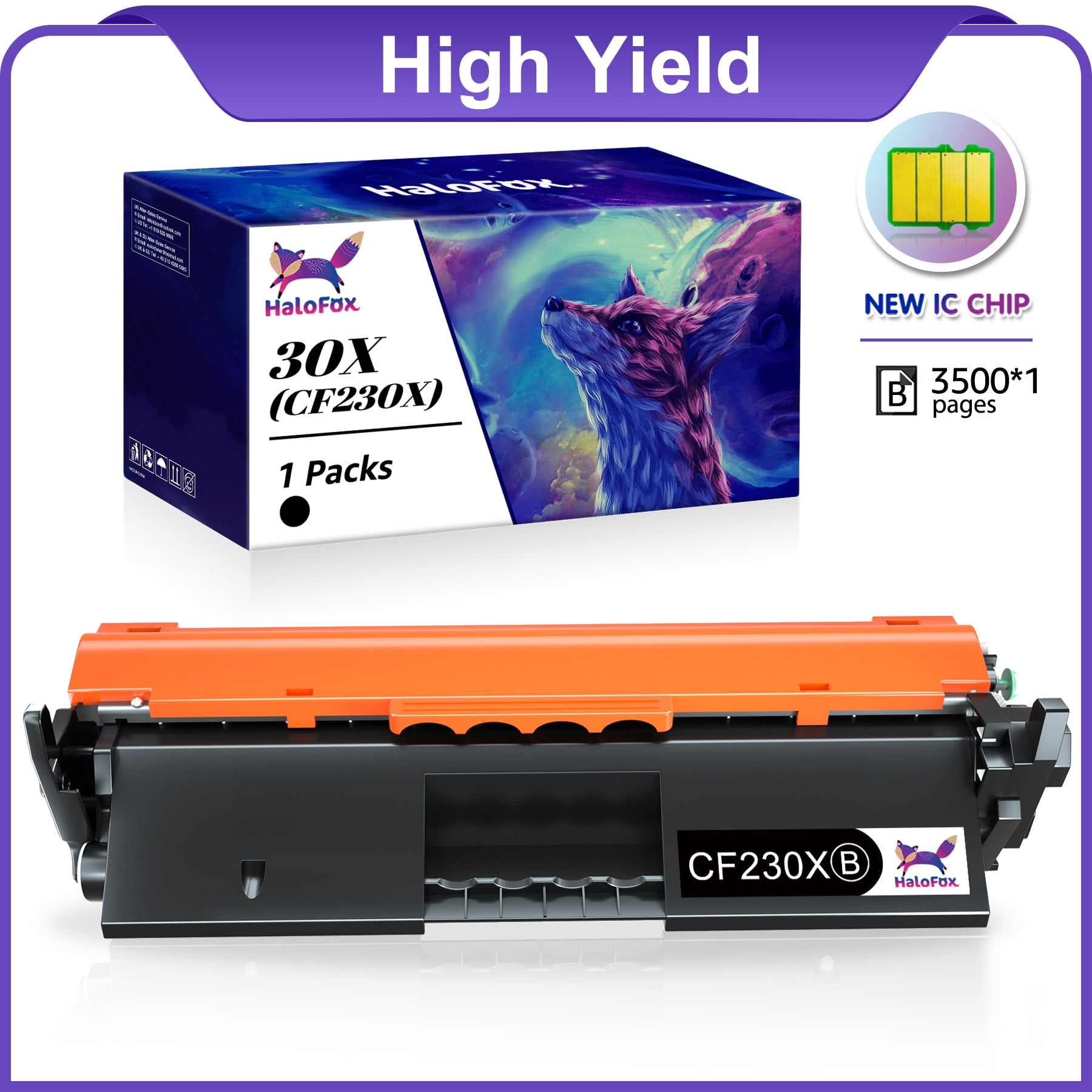 HaloFox CF230X 30X 30A CF230A Toner Cartridge Compatible for HP ...