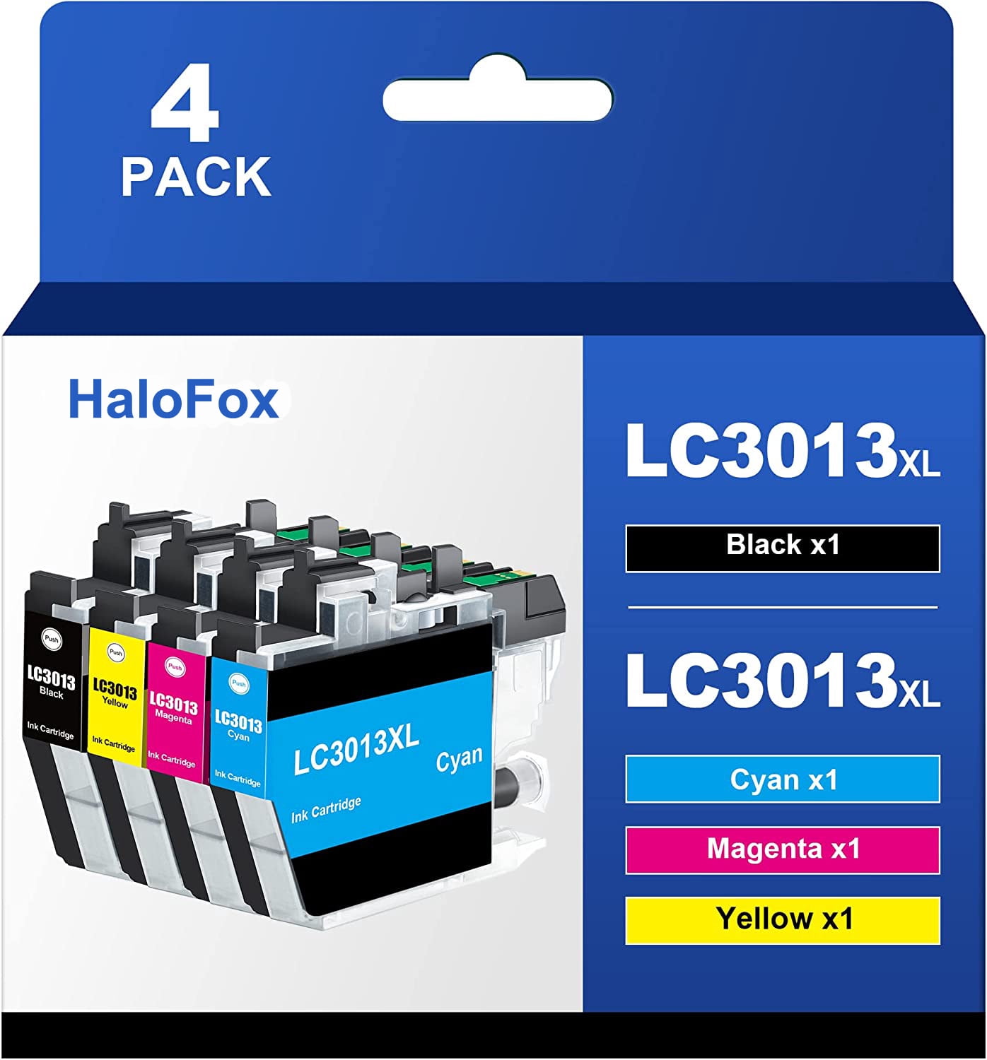 Halofox LC3013 Ink Cartridge Replacement for Brother LC3011 LC3013 3011 ...