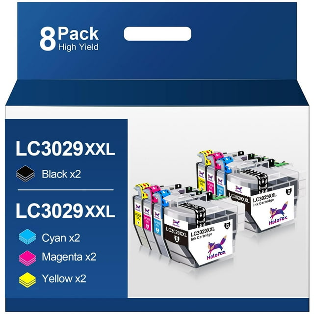 Halofox LC3029XXL Ink Cartridge for Brother MFC-J5830DW/J6535DW Printers (2 Black,2 Cyan,2 ...