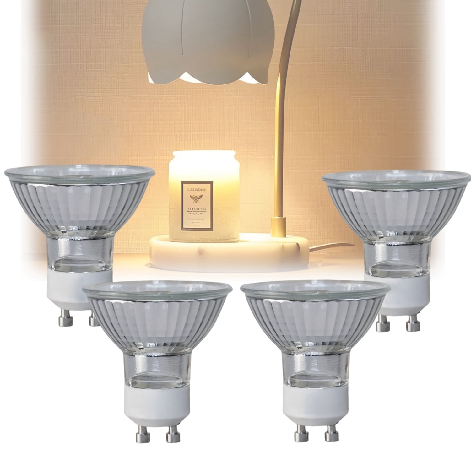 Hakled Halogen Bulb 50 Watt GU10 120V NP5, Warm White 2700K, Dimmable ...