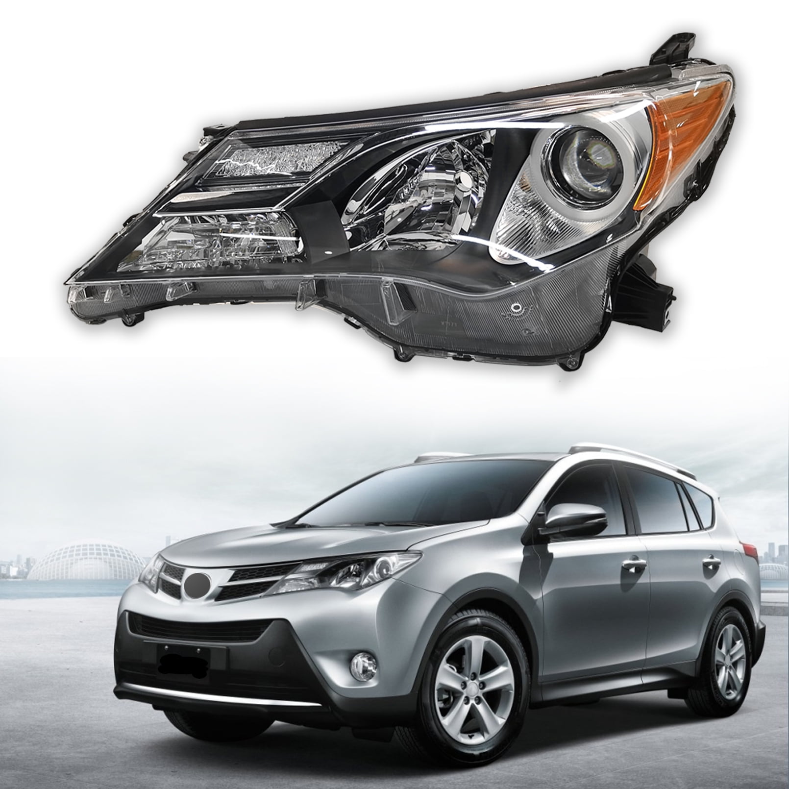 Halogen Headlight Amber Corner Headlamp Assembly w/o Bulb For 2013 2014 ...