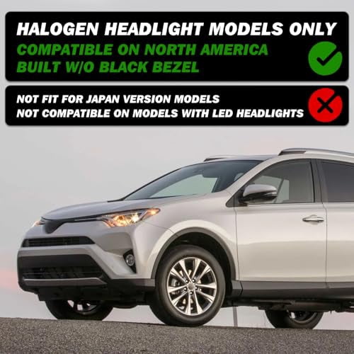 Halogen Headlight Assembly Fit for 2016 2017 2018 Toyota RAV4 OE Style ...
