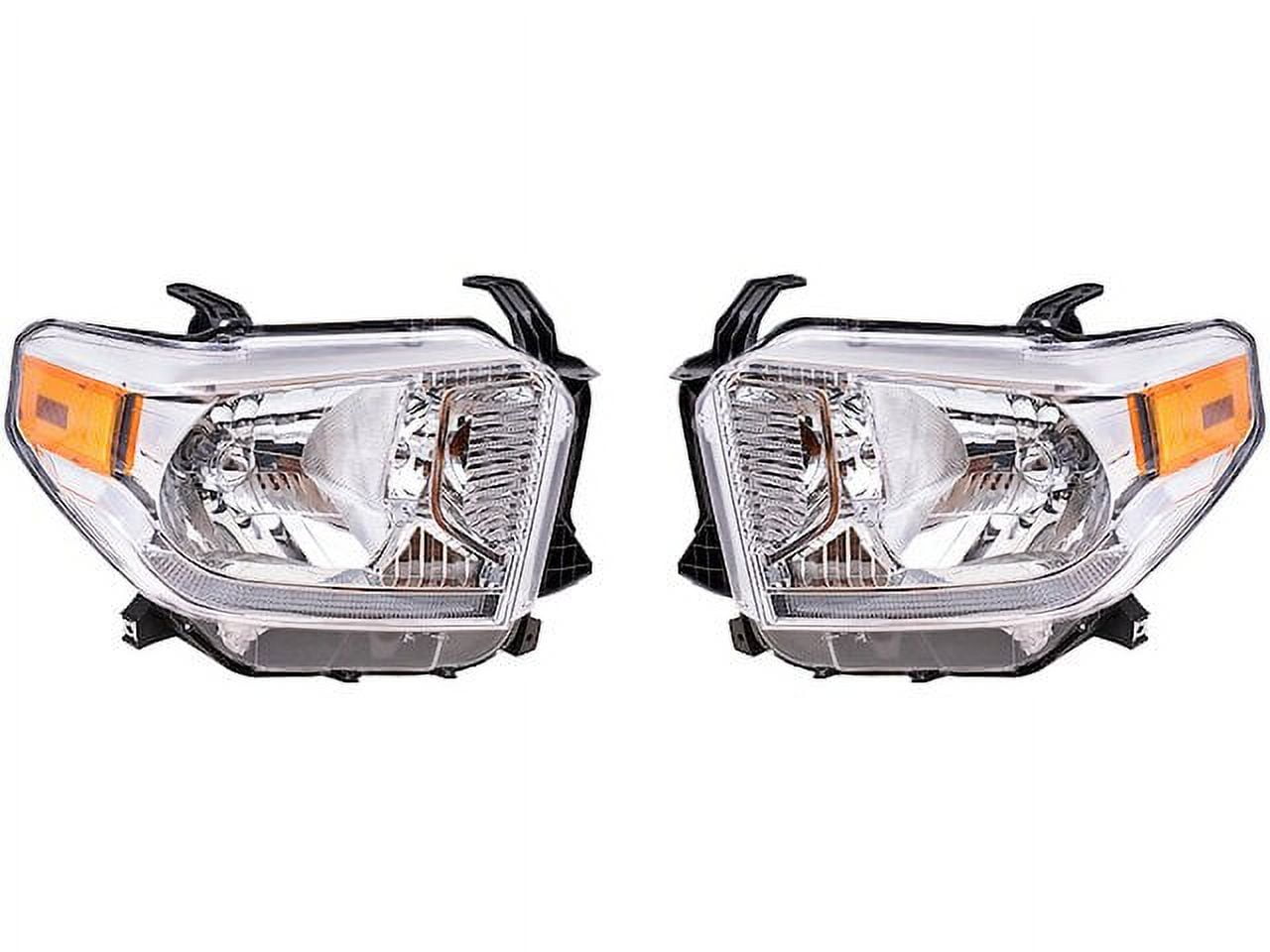 Halogen Headlight Assembly Set - with Chrome Bezel, Power Leveling, LED ...