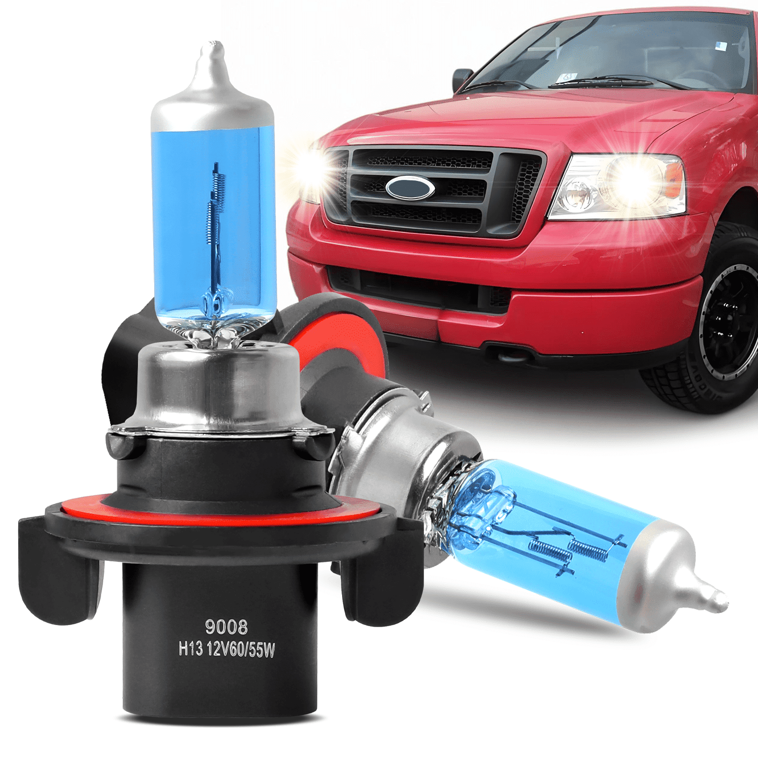 Halogen Headlight Bulb High Low Beam White for 2004-2014 Ford F-150 ...