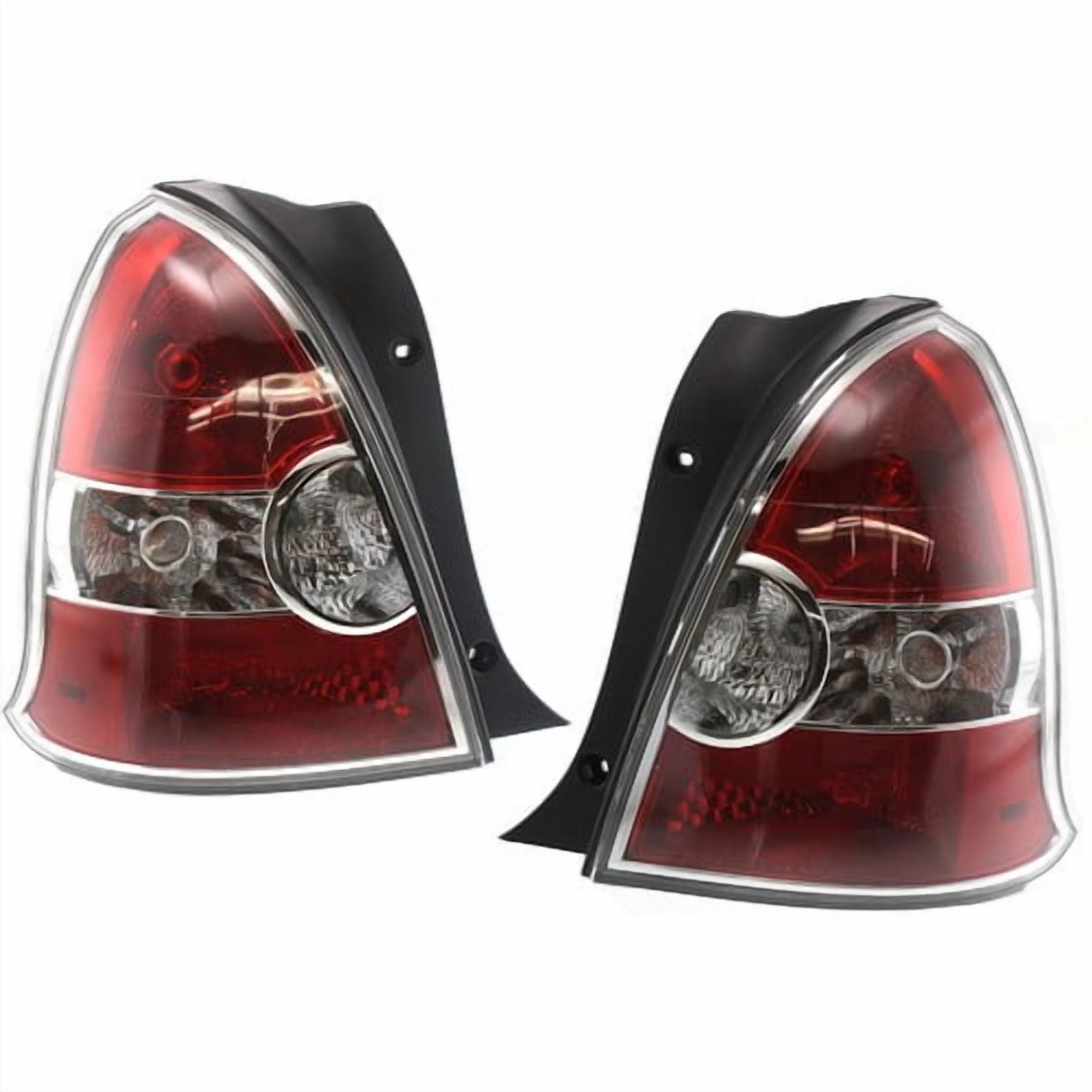 Halogen Tail Light Set For 2008-2011 Hyundai Accent Clear/Red Lens w ...
