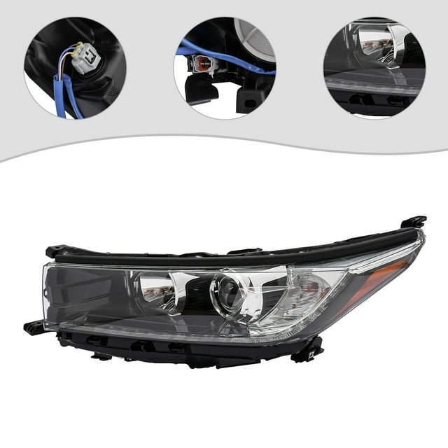 Halogen w/LED DRL Headlight (Left Side) Fit For 2017 2018 2019 Toyota ...