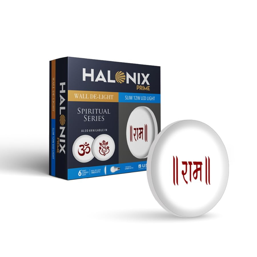 Halonix Polycarbonate 12W Round Ram Wall DeLight Spiritual Slim Downlighter Cct6500K Cool Day ...