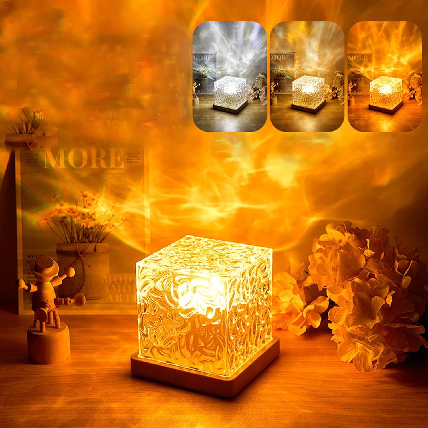 Halosphere Lamp, Ocean Wave Projector Light, 3/16 Color Crystal Touch ...