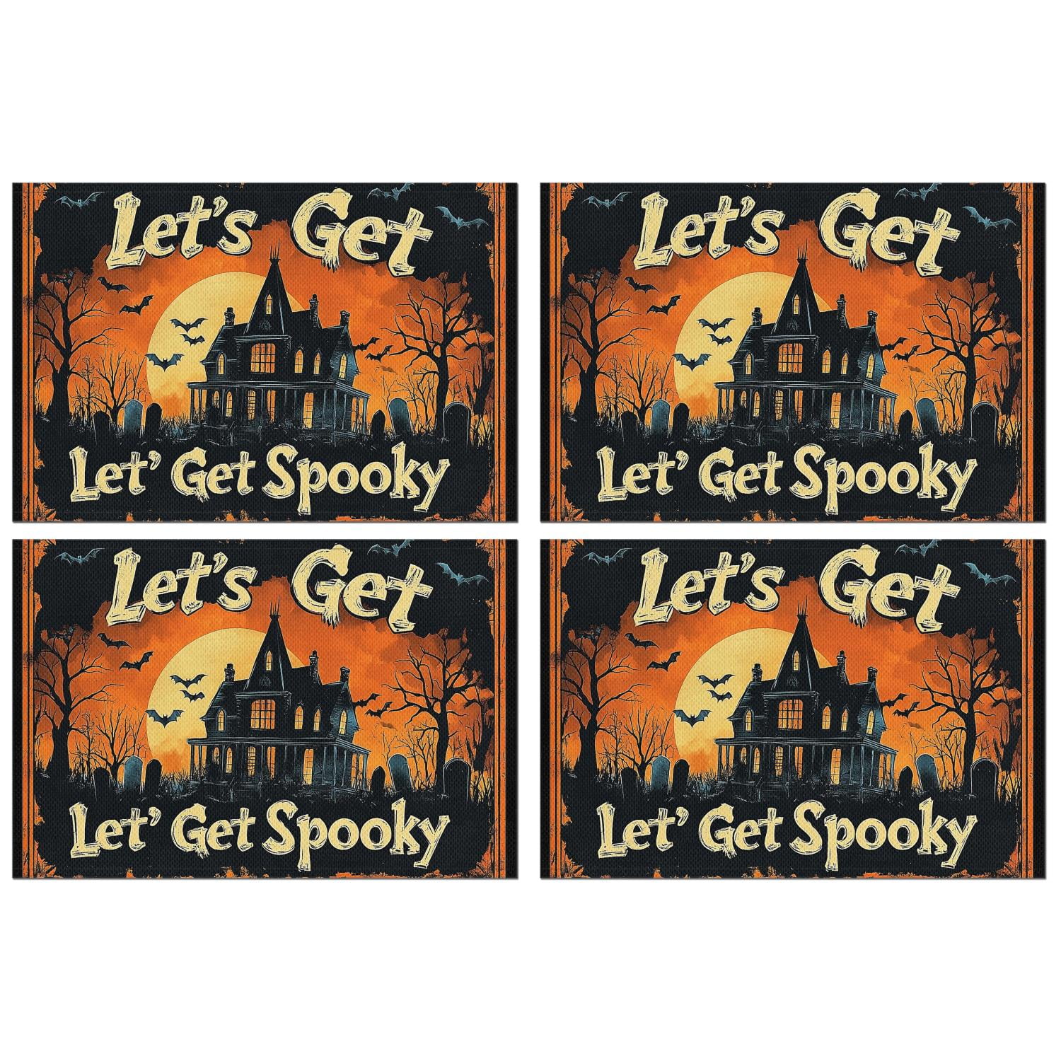 Haloween Scary Night Moon Black Dead Tree Gothic Castle Pumpkin ...