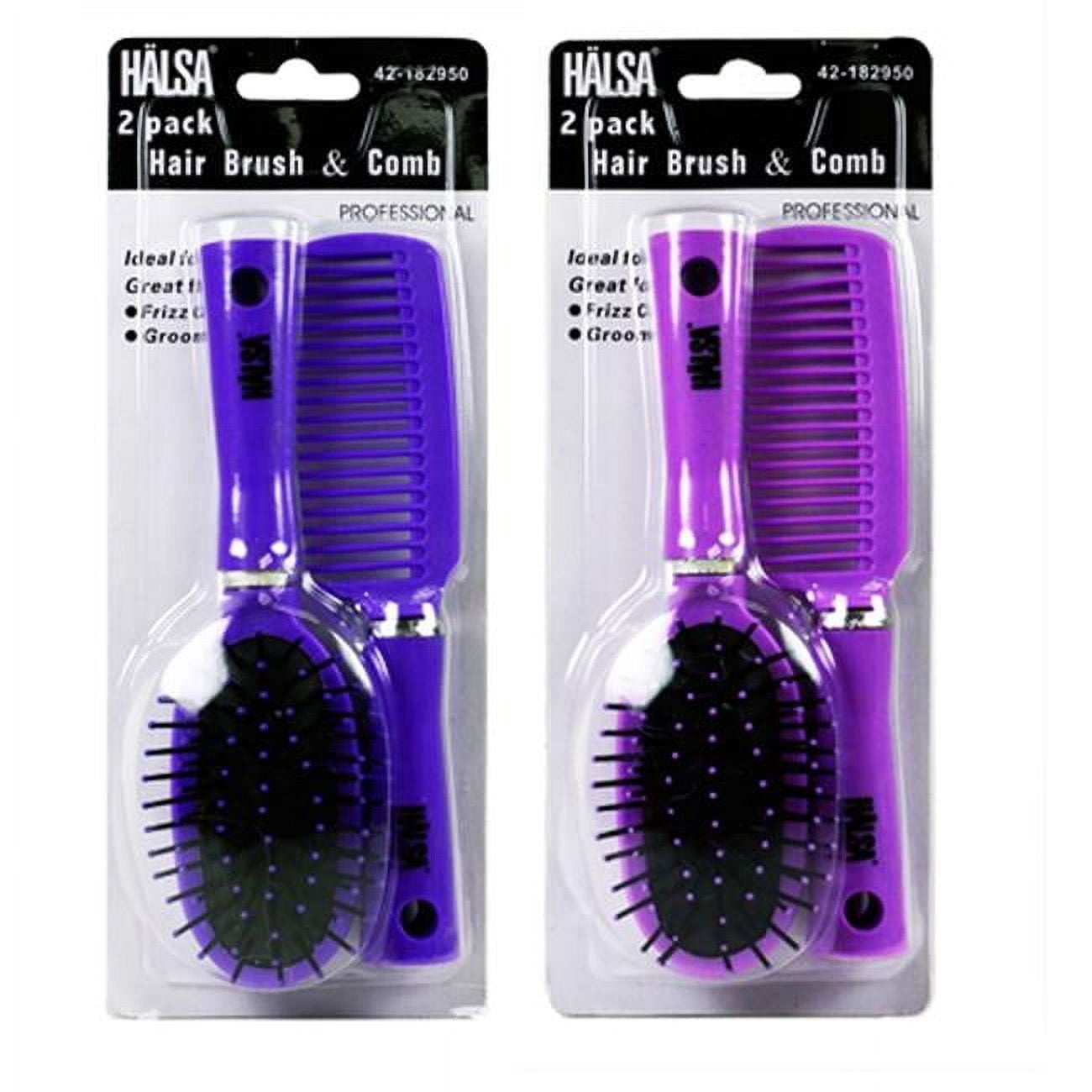 Halsa 910301 Halsa Brush & Comb Hair Set, Assorted Color, 2Pack Case of ...