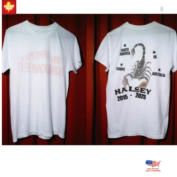 Halsey Back To Badlands Merch Decade Tour 2025 2026 reprint shirt ...