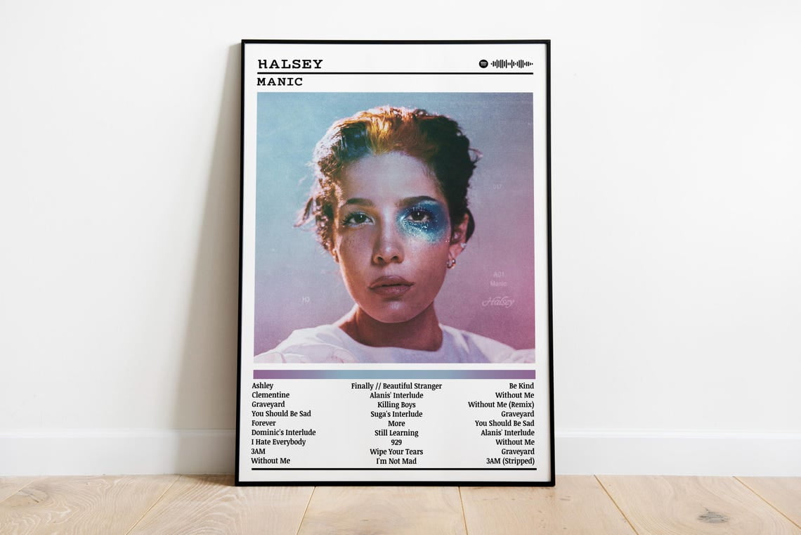 Halsey Manic Album : Pop Music Wall Art #341, Unframed Canvas Size ...