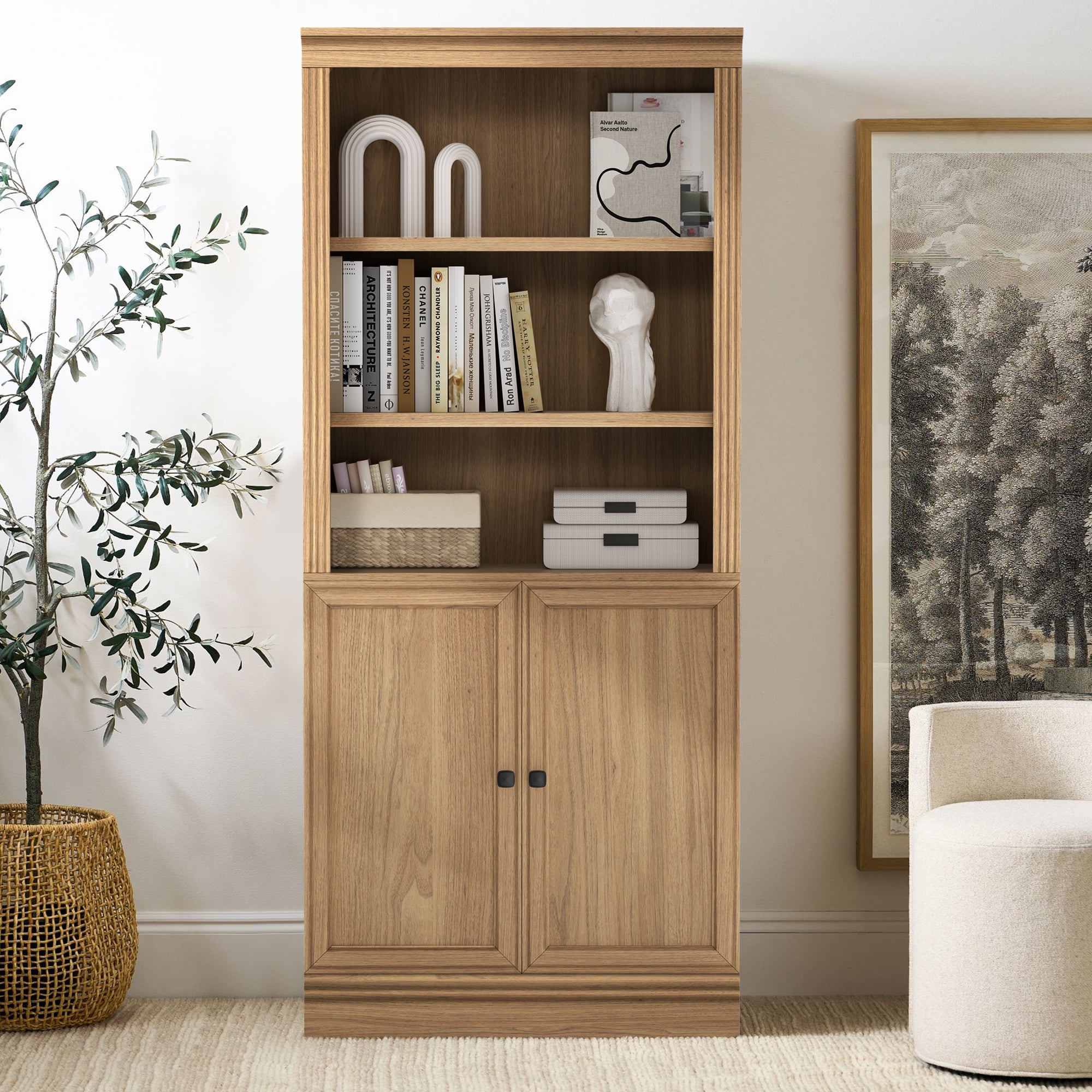 Halston Standard with Doors Bookshelves and Bookcase Floor Standing 5 ...