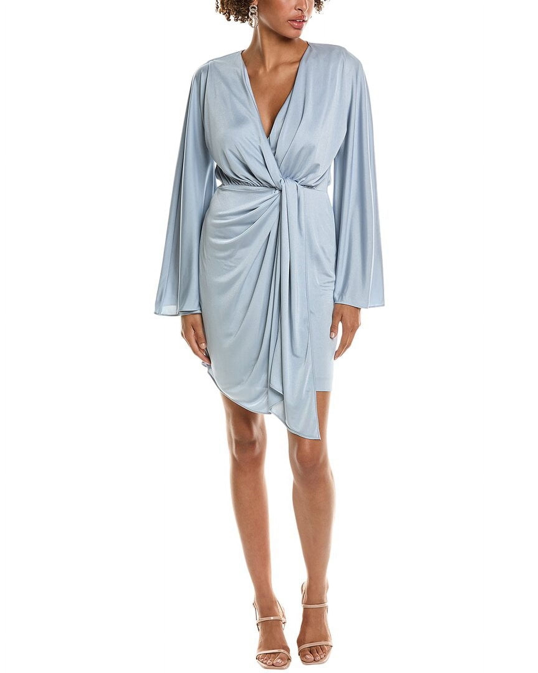 Halston womens Kiko Cocktail Dress, 0, Blue - Walmart Business Supplies