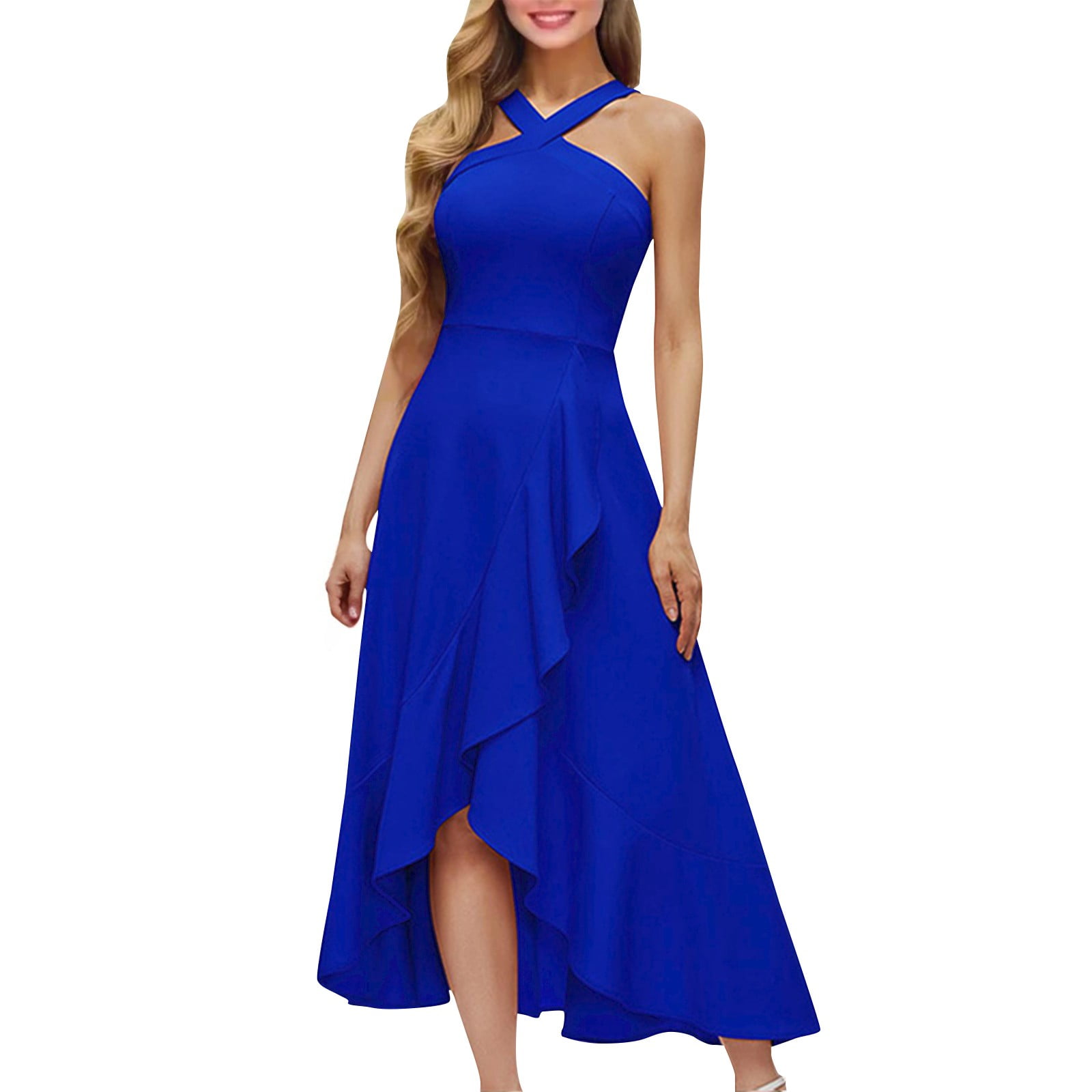 Halter Cocktail Women Dresses Prom Formal Wedding Bridesmaid Dress ...