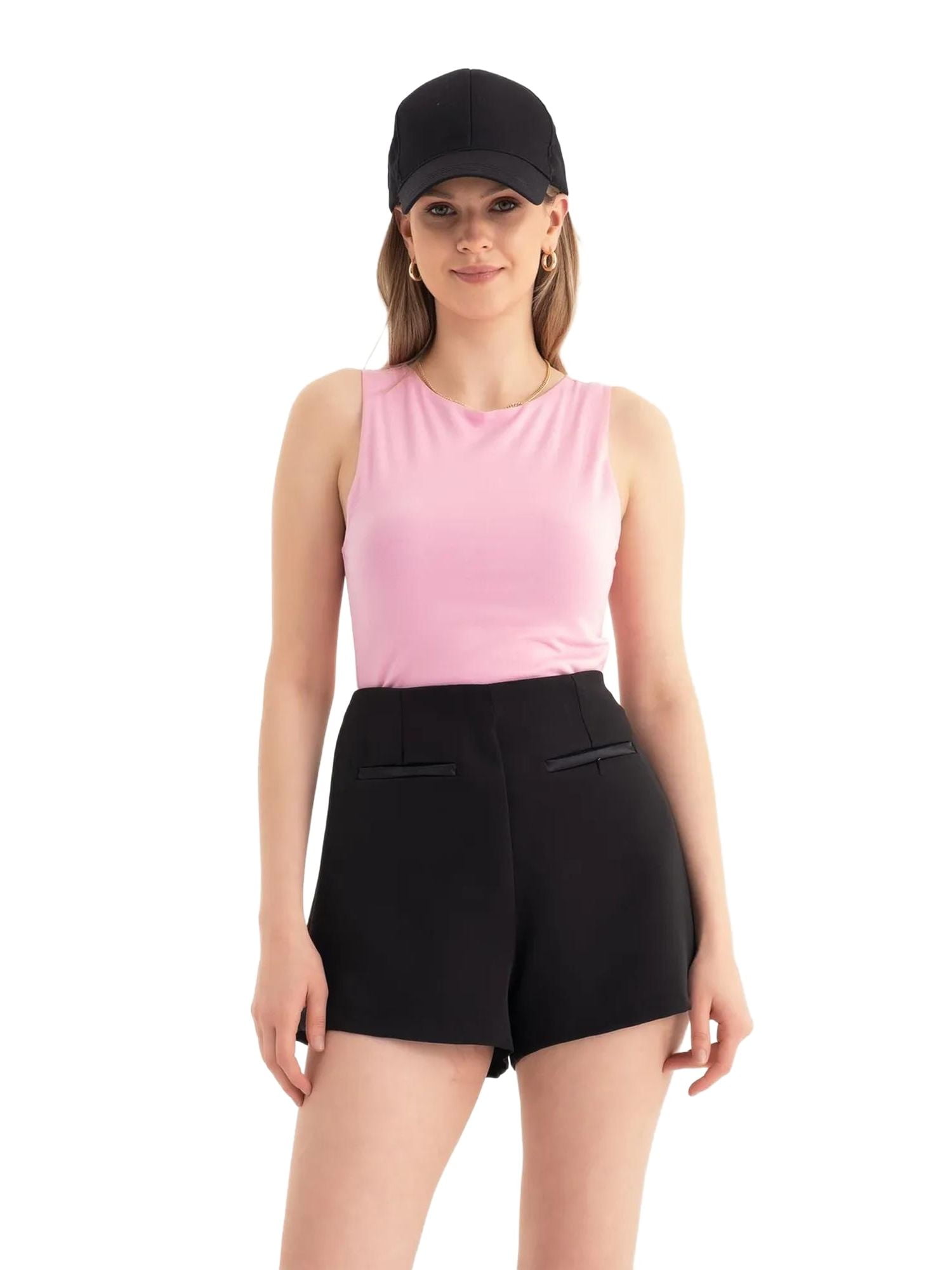 Halter Neck Cut Out Cropped Tank Top - Walmart.com