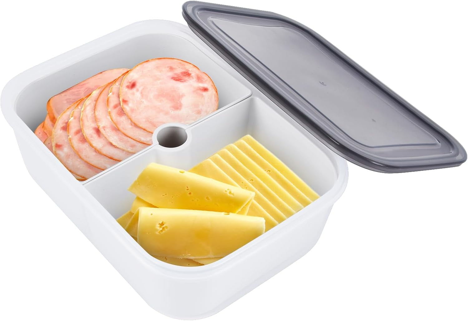 Ham & Cheese Container - Fridge Storage Box with Lid Seal, Keeps Food ...