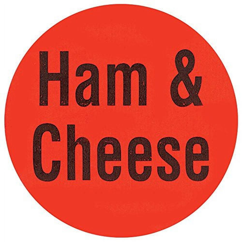 Ham Cheese Labels Red Deli Dot Packaging Labels Black Imprint - 1"Dia ...