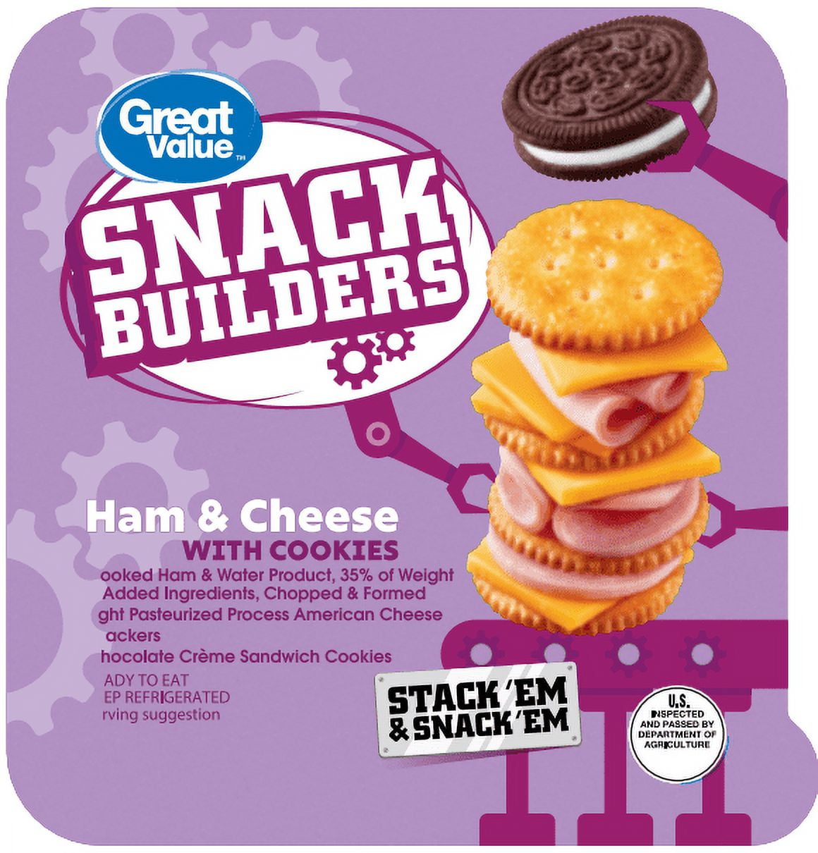 Ham & Cheese Snack Builders w Cookie - Walmart.com