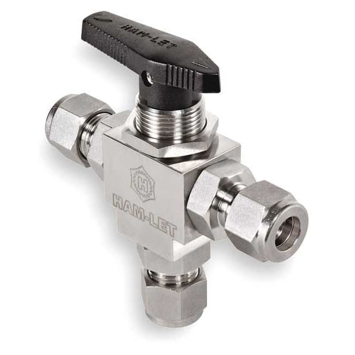 Ham-Let Manual 3-Way Ball Valve,1/4",316 SS H-6800-SS-L-1/4-CST ...