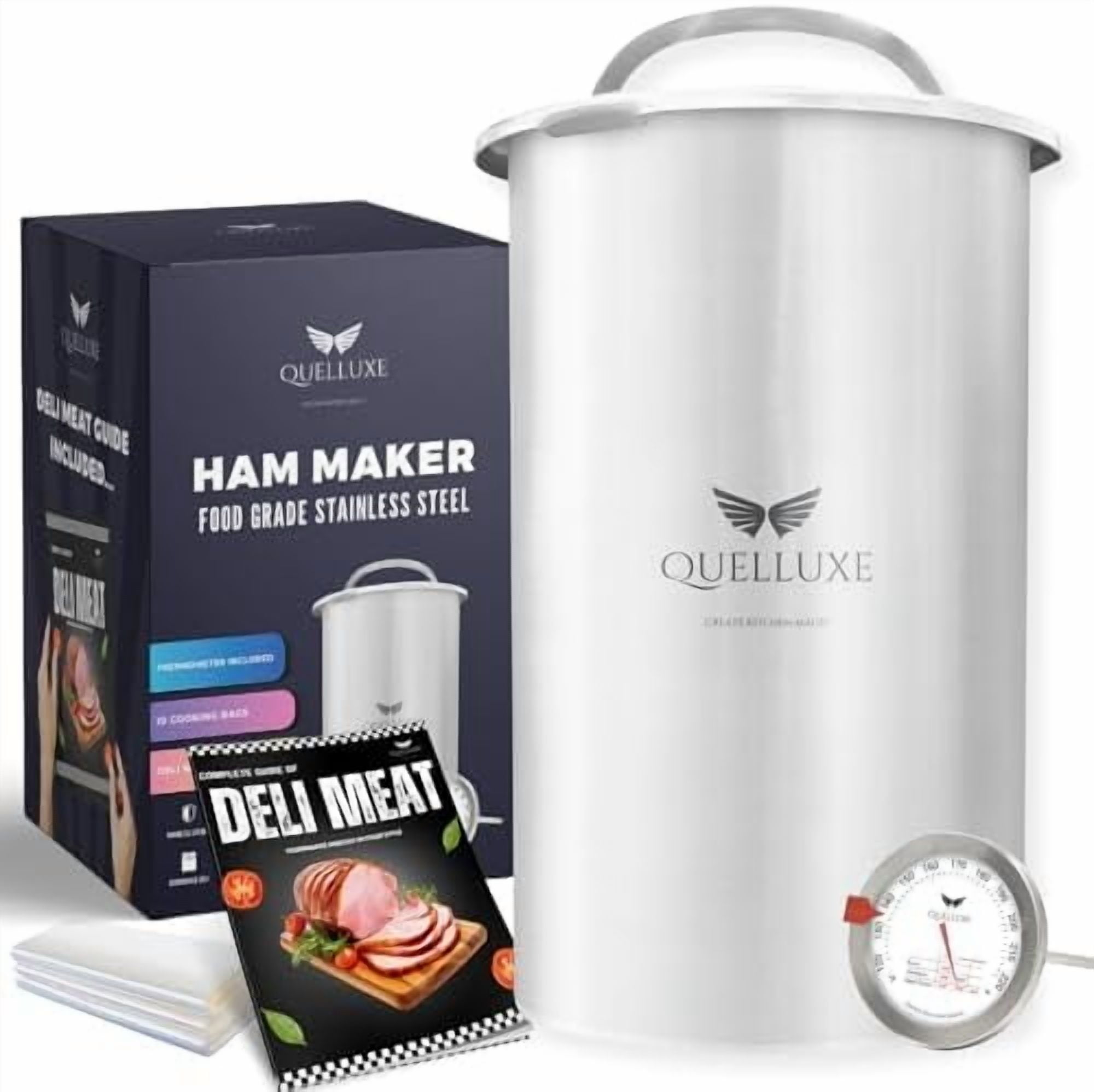 Ham Maker: Stainless Steel Deli Meat Press w/Upgraded Thermometer, 10 ...