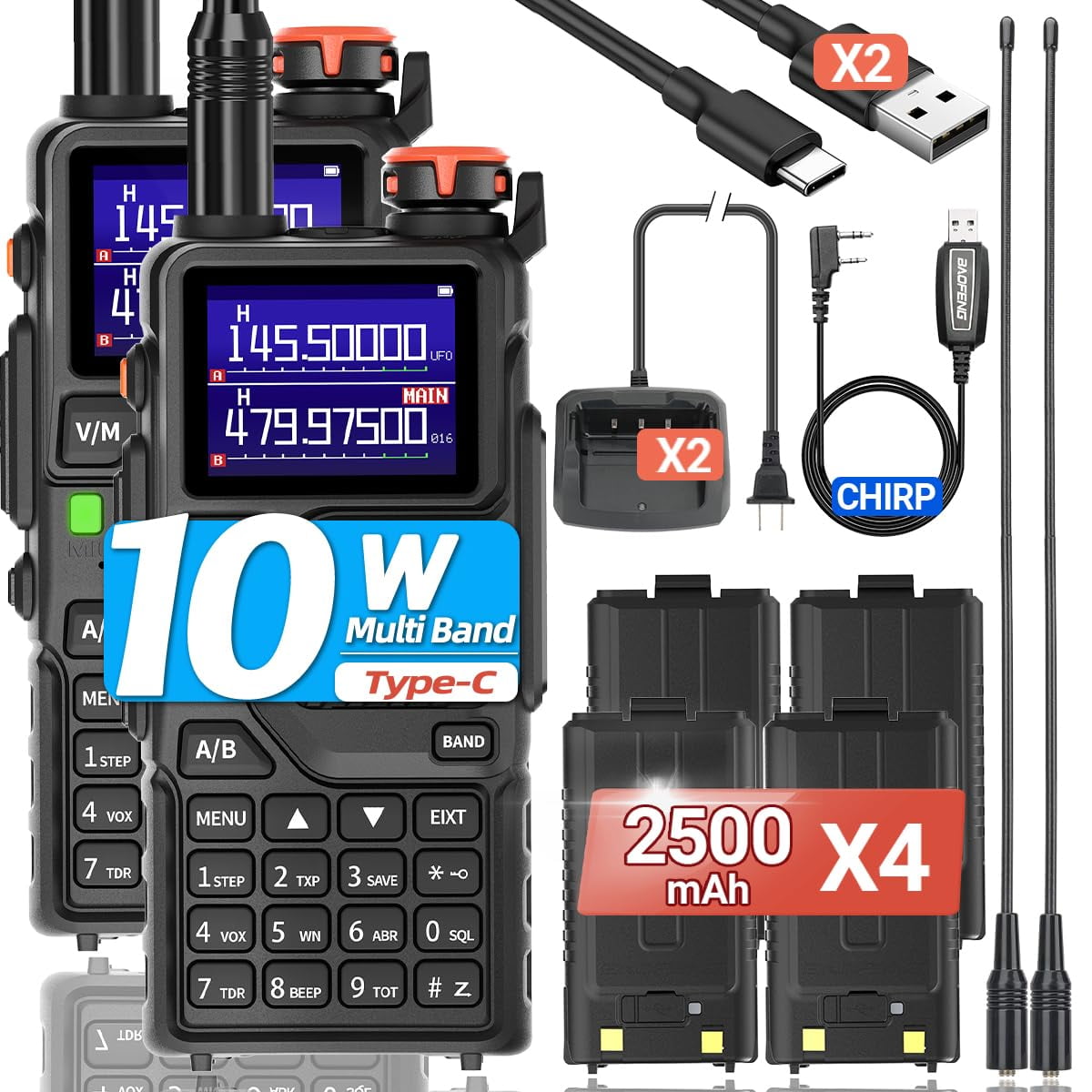 Ham Radio BAOFENG K5 Plus Handheld Long Range Talkies for Adults NOAA ...