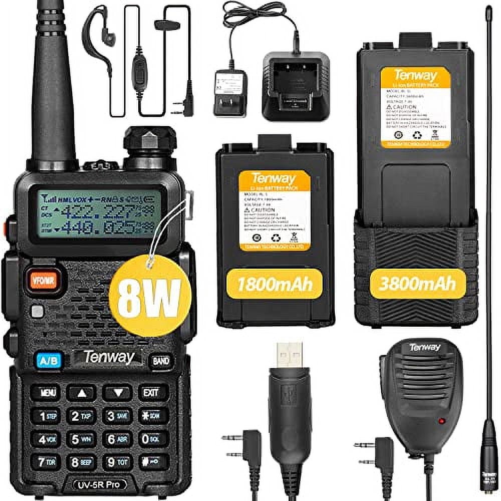 Ham Radio Walkie Talkie UV-5R Pro Dual Band Two Way Radio with one More ...