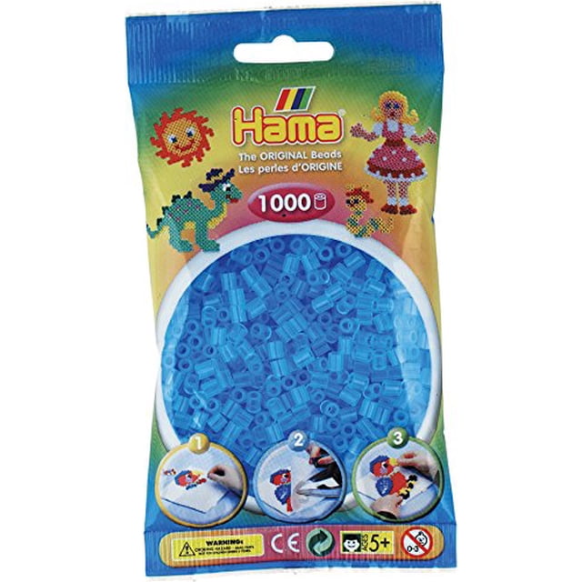 Hama Hama Beads 1,000 Bead Refill Bag - Translucent Aqua - Walmart ...