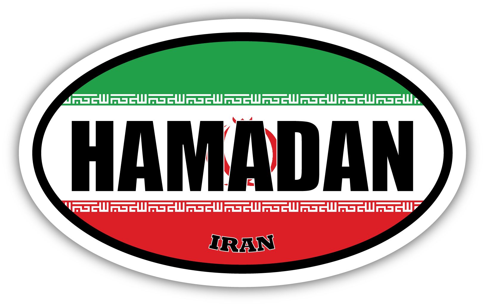 Hamadan Iran Flag Oval Decal Vinyl Bumper Sticker 3x5 inches - Walmart.com